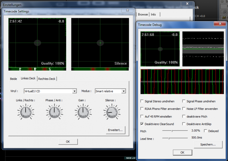 VirtualDJ - TimeCode-CD Virtual DJ Pro - übersteuertes Signal