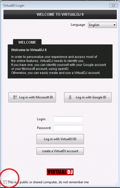 VirtualDJ - Virtual DJ 8 - Login and License