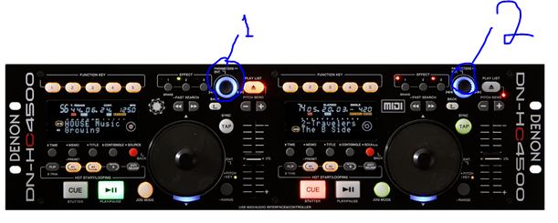 VirtualDJ - denon hc4500-perillas scroll independientes?