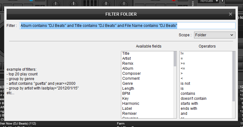 VirtualDJ - Filter folder issue??