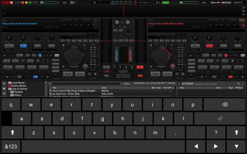 VirtualDJ - On-screen Keyboard