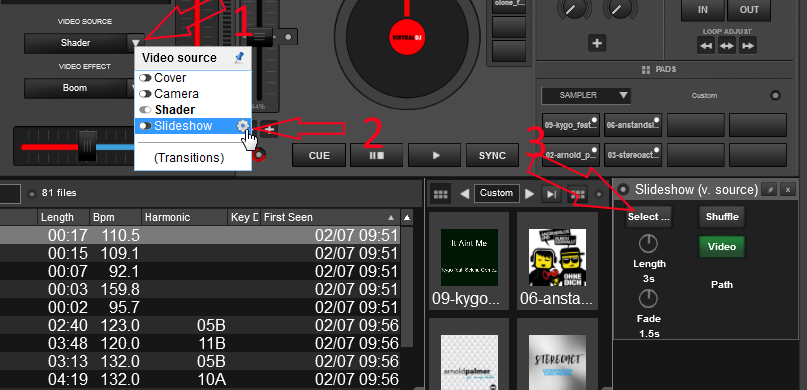 VirtualDJ - slideshow ordner wechseln