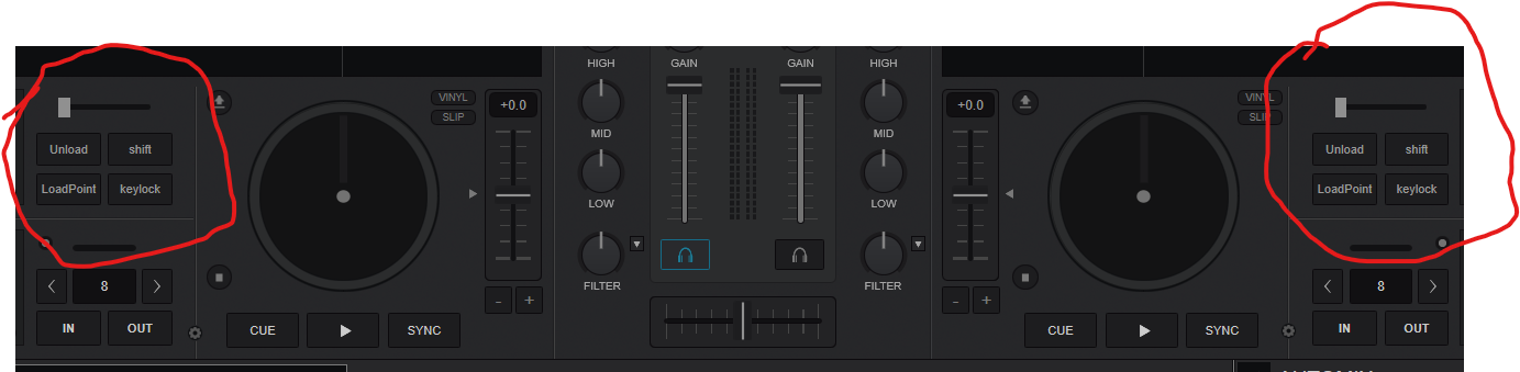 VirtualDJ - Allow different "user" buttons for each deck