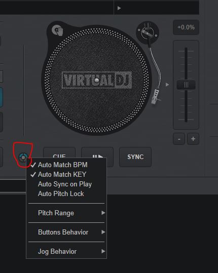 VirtualDJ - Smart Key Match option in the Sync menu