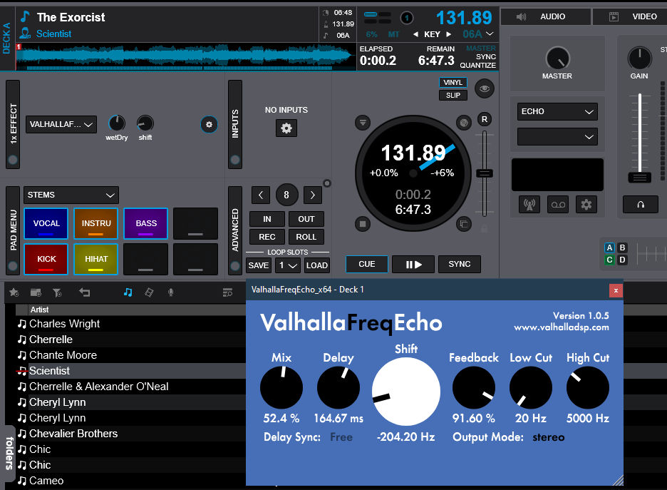 VirtualDJ - Echo effect.