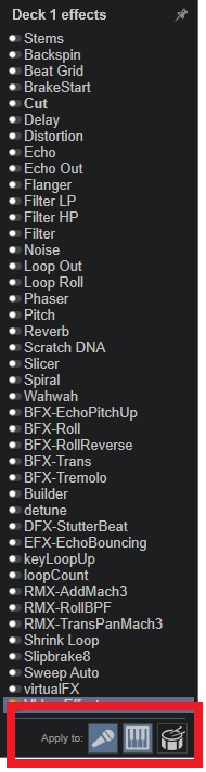 VirtualDJ - Script/code for toggling on/off applying effects on stems