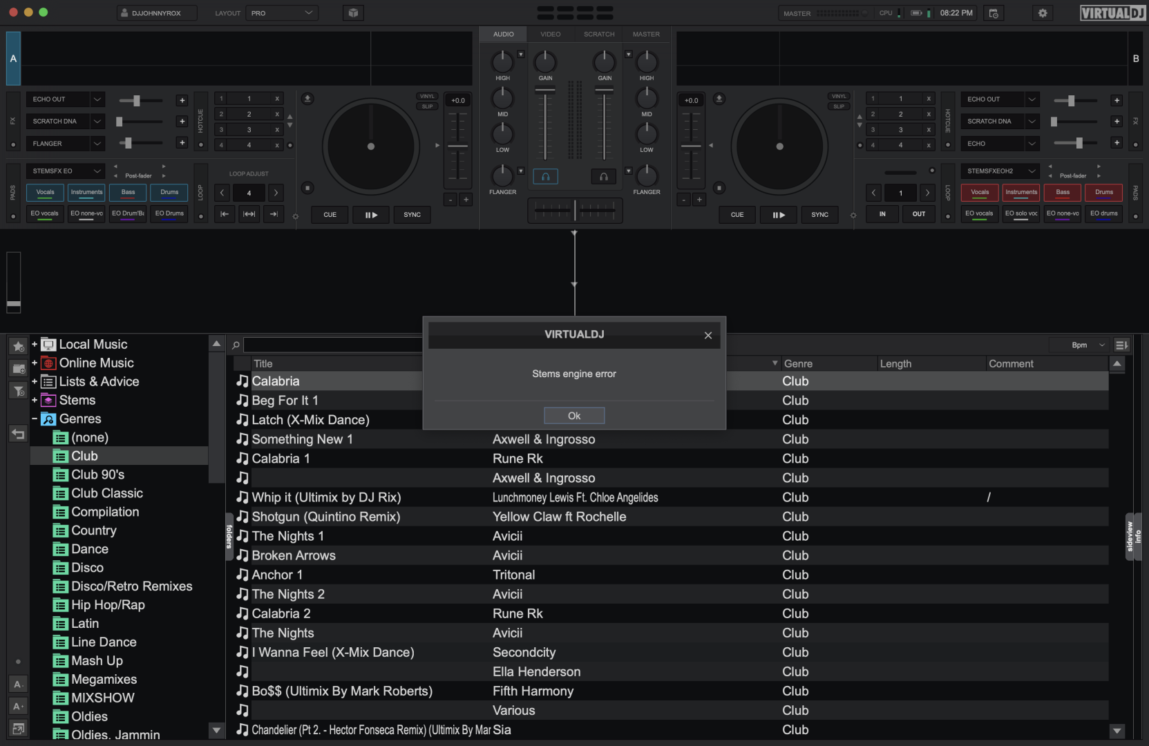 VirtualDJ - Stems engine error