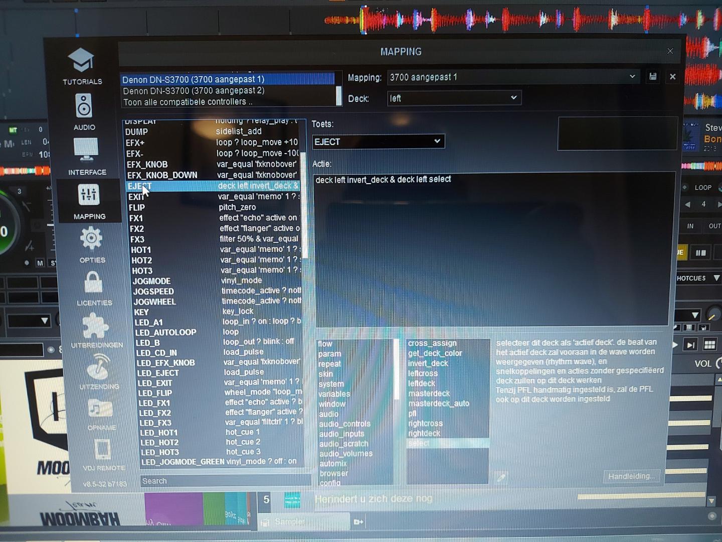 VirtualDJ - Midi map: switch between player 1 and 3 on the left deck