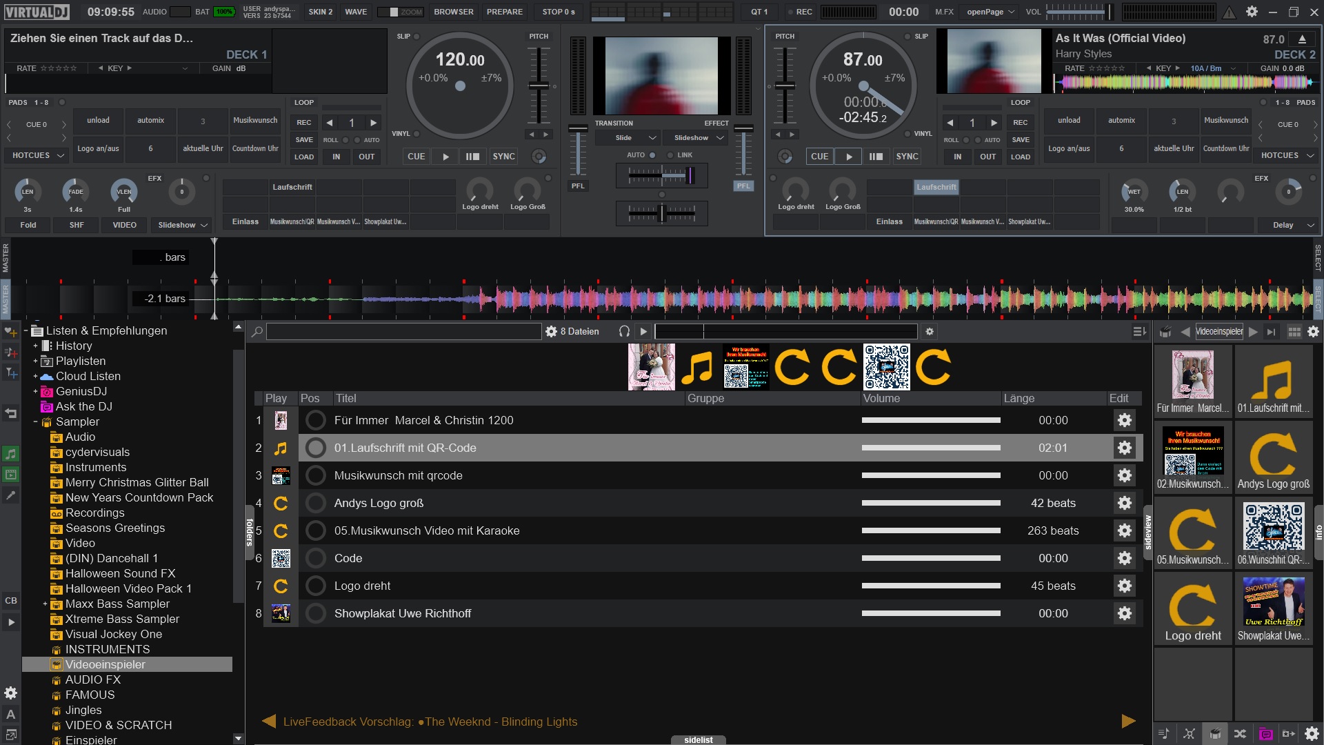 VirtualDJ - Einen Sample aus der Samplebank automatisch einspielen, ohne vorher zu klicken