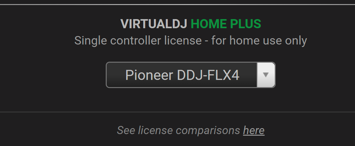 VirtualDJ - Flx4 home plus licence