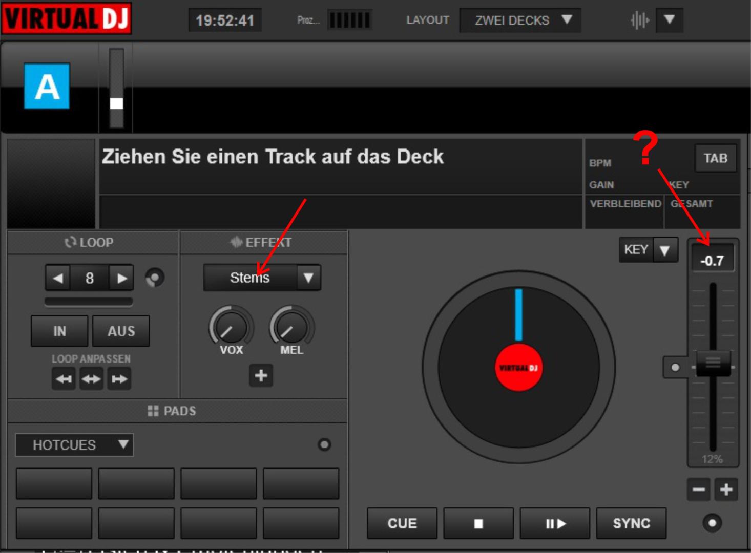 VirtualDJ - Loop nicht korrekt / angezeigter Effekt beim Laden von VDJ