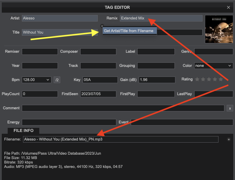 VirtualDJ - Parsing issue with Artist & Title when using Platinum Notes