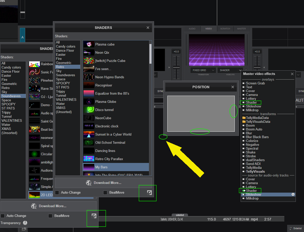 VirtualDJ - Shader Position Blank Space