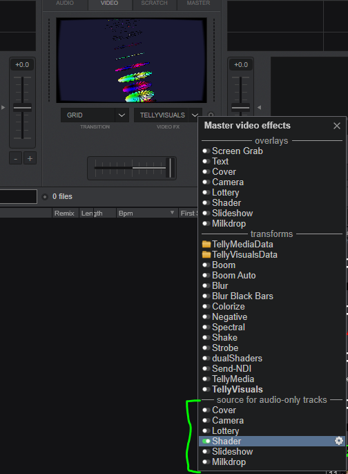 VirtualDJ - Using external visual effects with audio only files VirtualDJ - Using external visual effects with audio only files