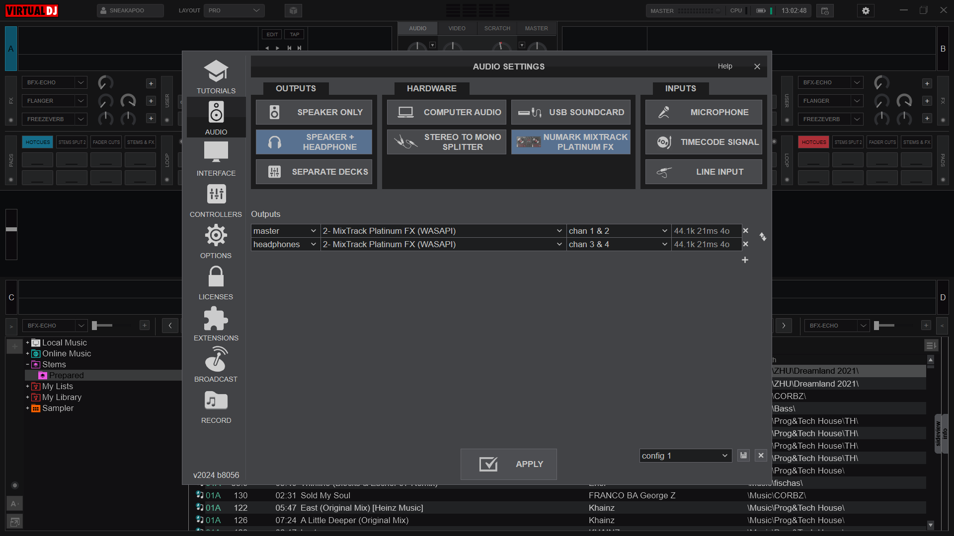 VirtualDJ - Numark mixtrack pro and virtual DJ - Headphone Cue problem
