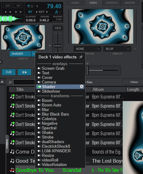 VirtualDJ - dualShaders