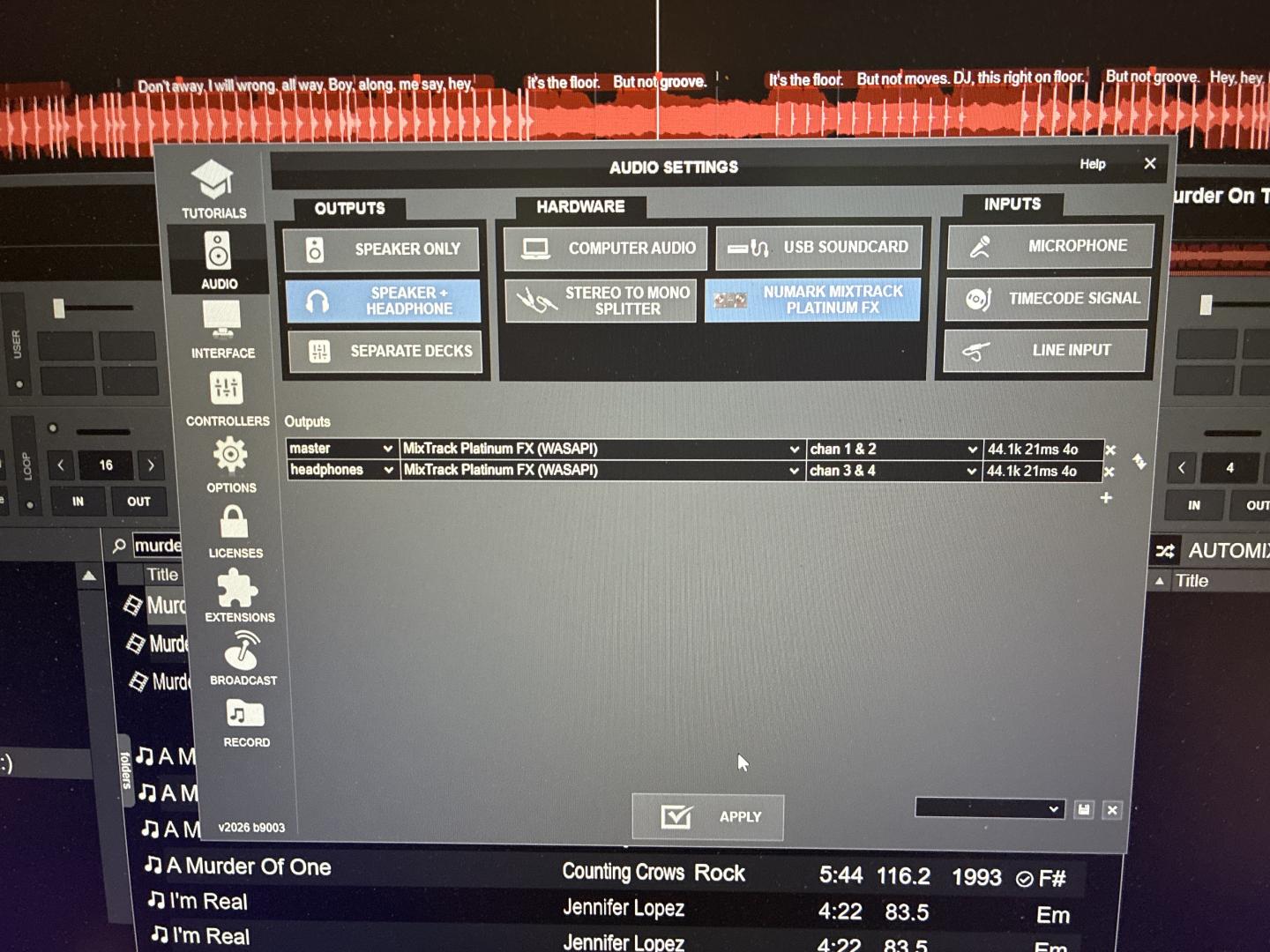 VirtualDJ - VDJ 2026 b9003 Audio settings